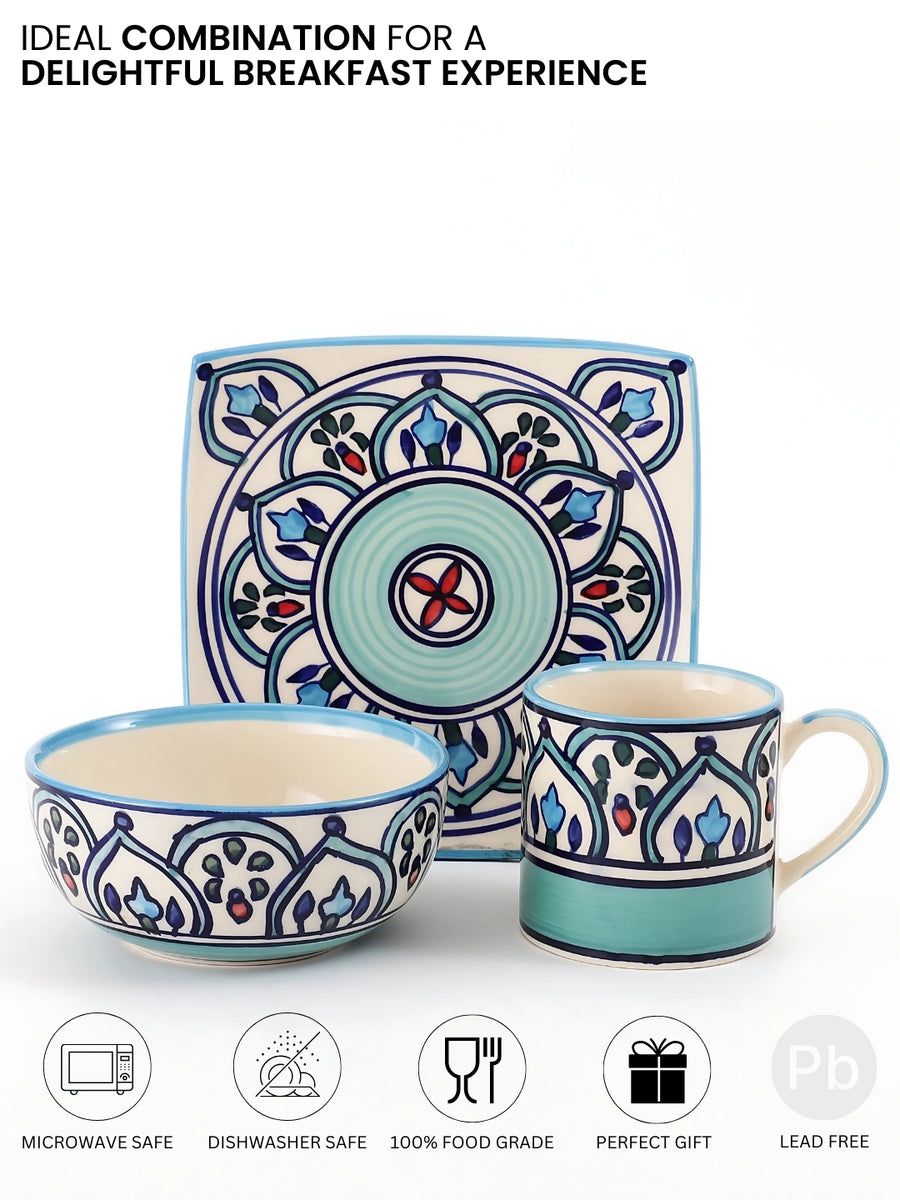 Handmade The Royal Crown 3 pc Ceramic Breakfast Set – VarEesha