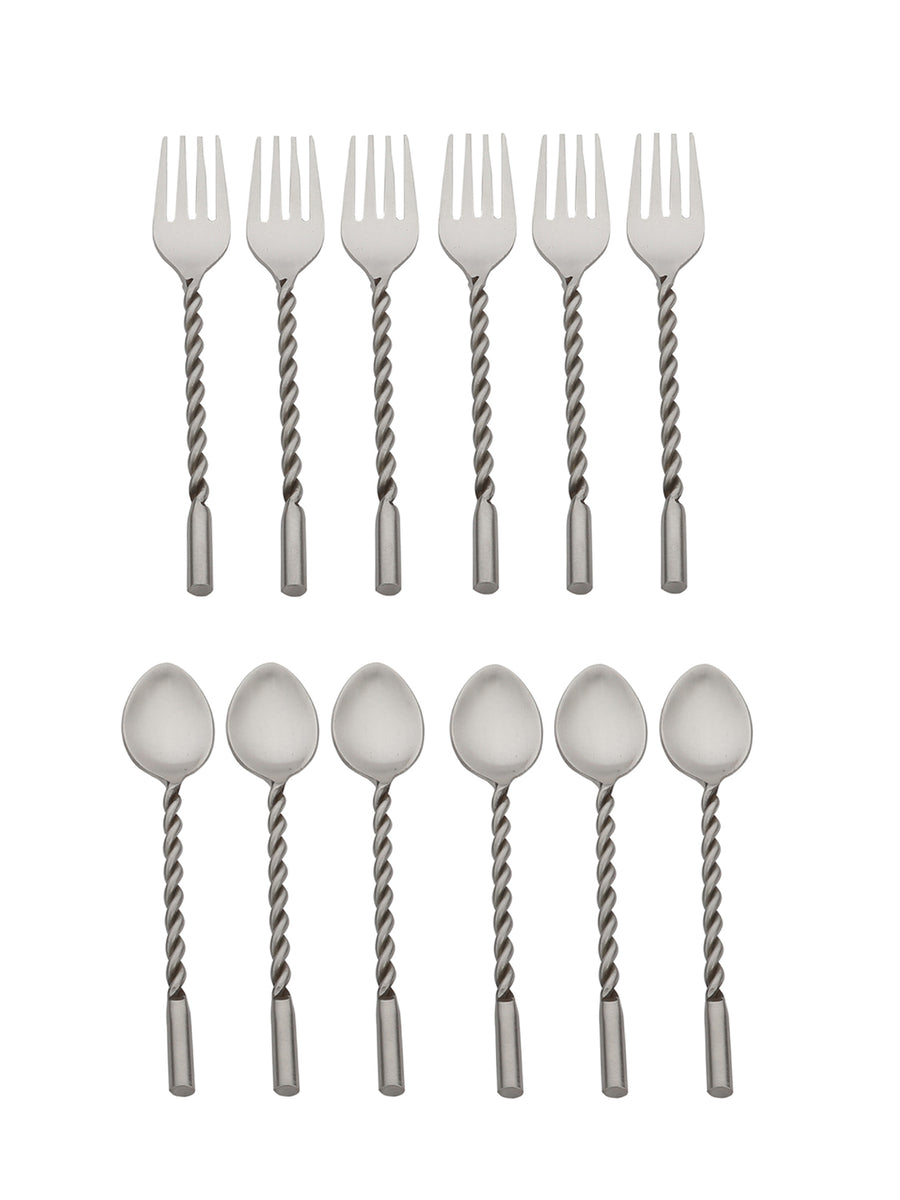 VarEesha Antique Matt Finish Stainless Steel Twisted Handle Cutlery Set ...