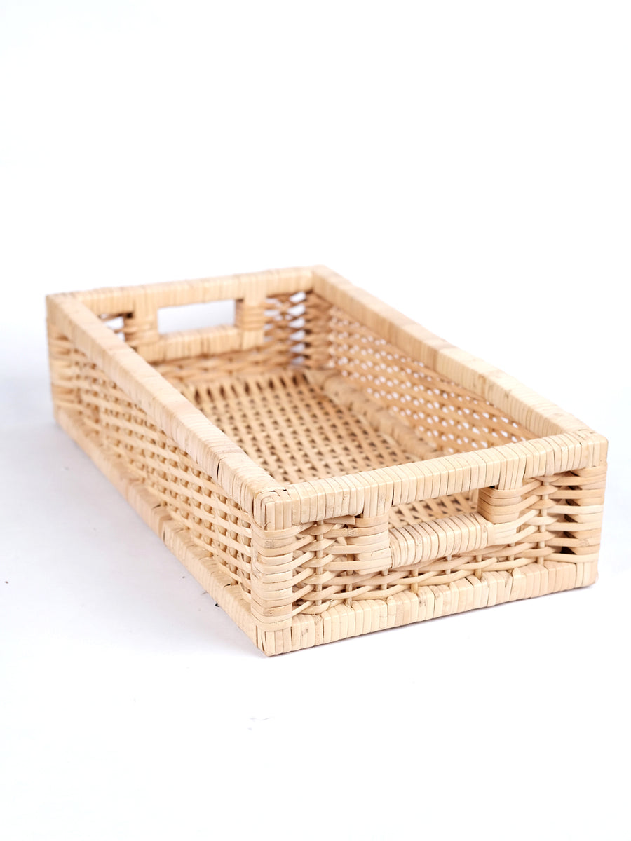 VarEesha Hand Woven Small Rattan Wicker Basket for Fruits/Condiments