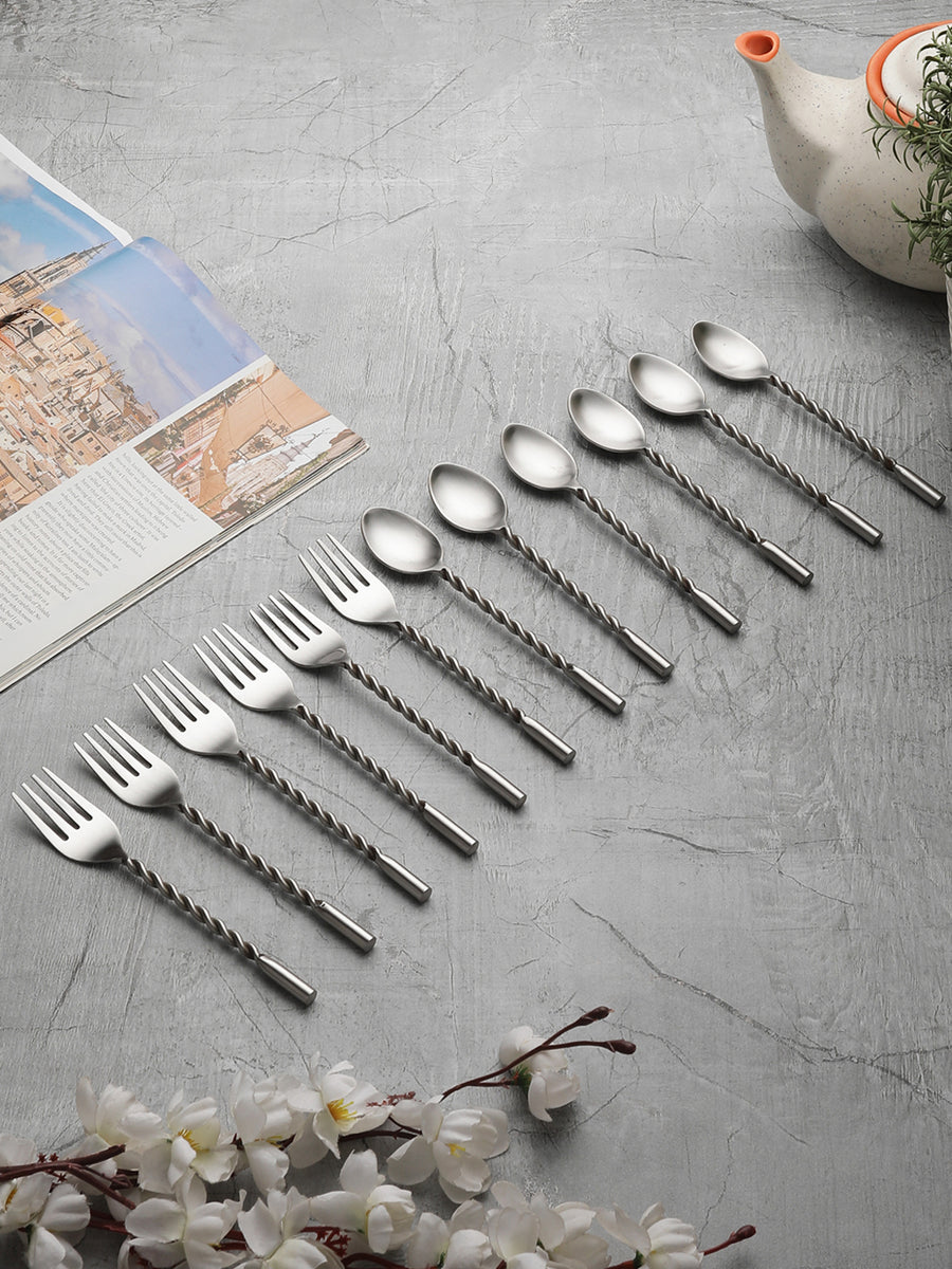 VarEesha Antique Matt Finish Stainless Steel Twisted Handle Cutlery Set ...