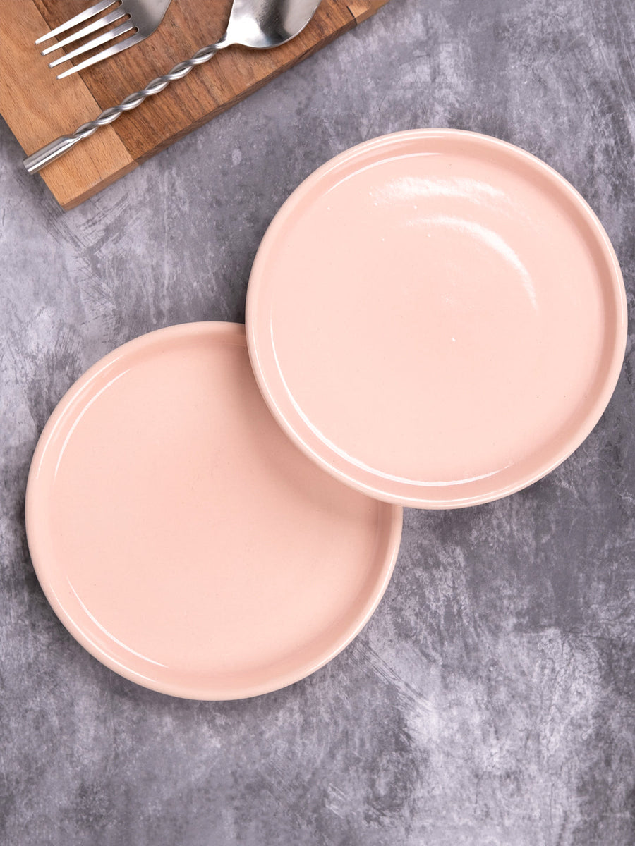 VarEesha Neerja Pastel Pink Ceramic Serving Platters Set of Two